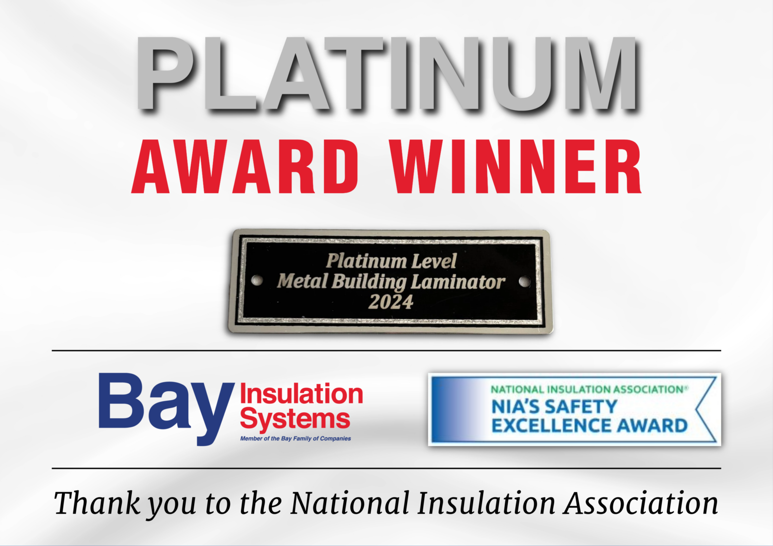 Apr 2025: Bay Insulation Systems Receives 2024 Platinum Level Metal ...